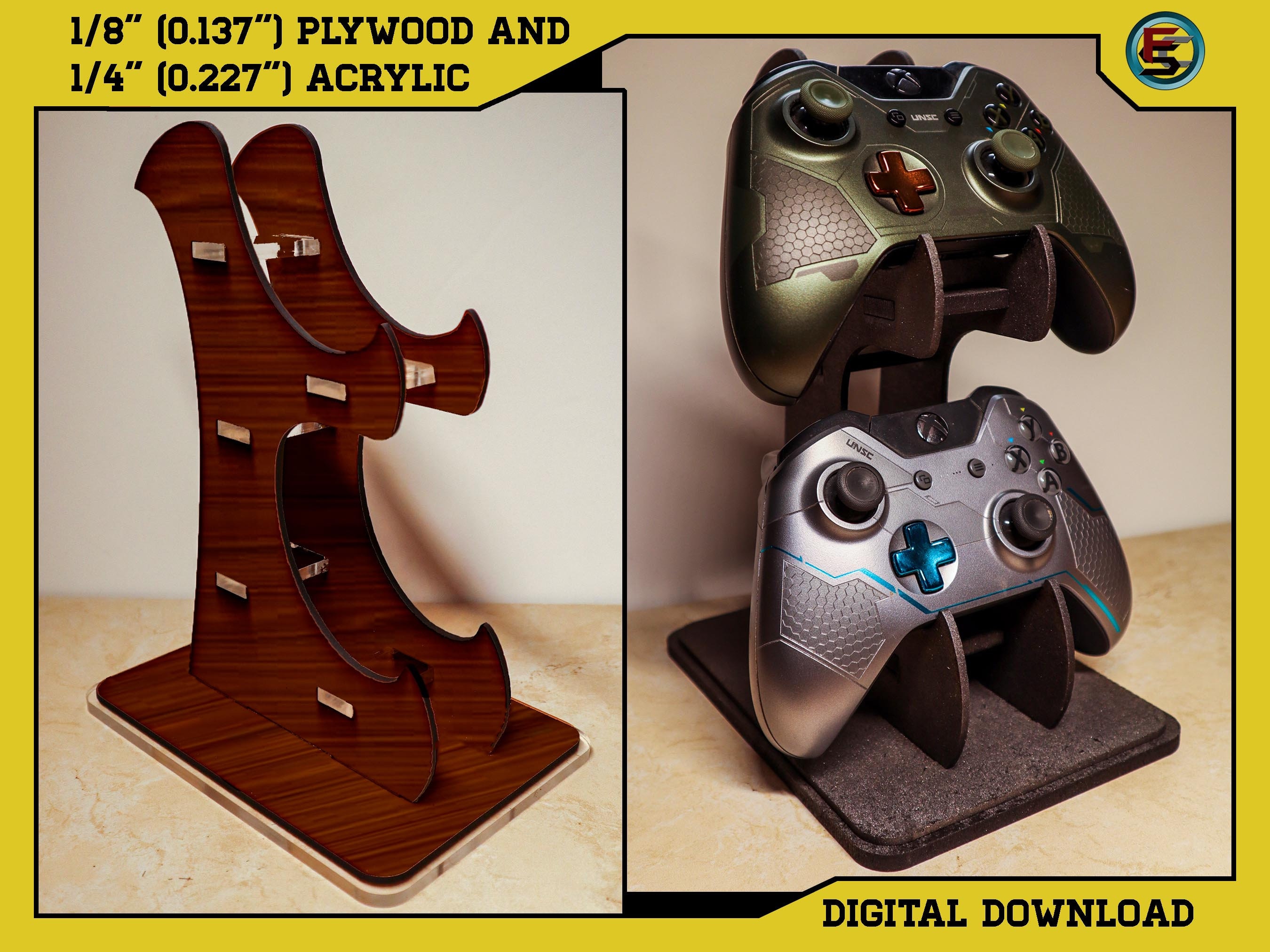 2 Controller Stand SVG Ai Laser Cut Files INSTANT - Etsy