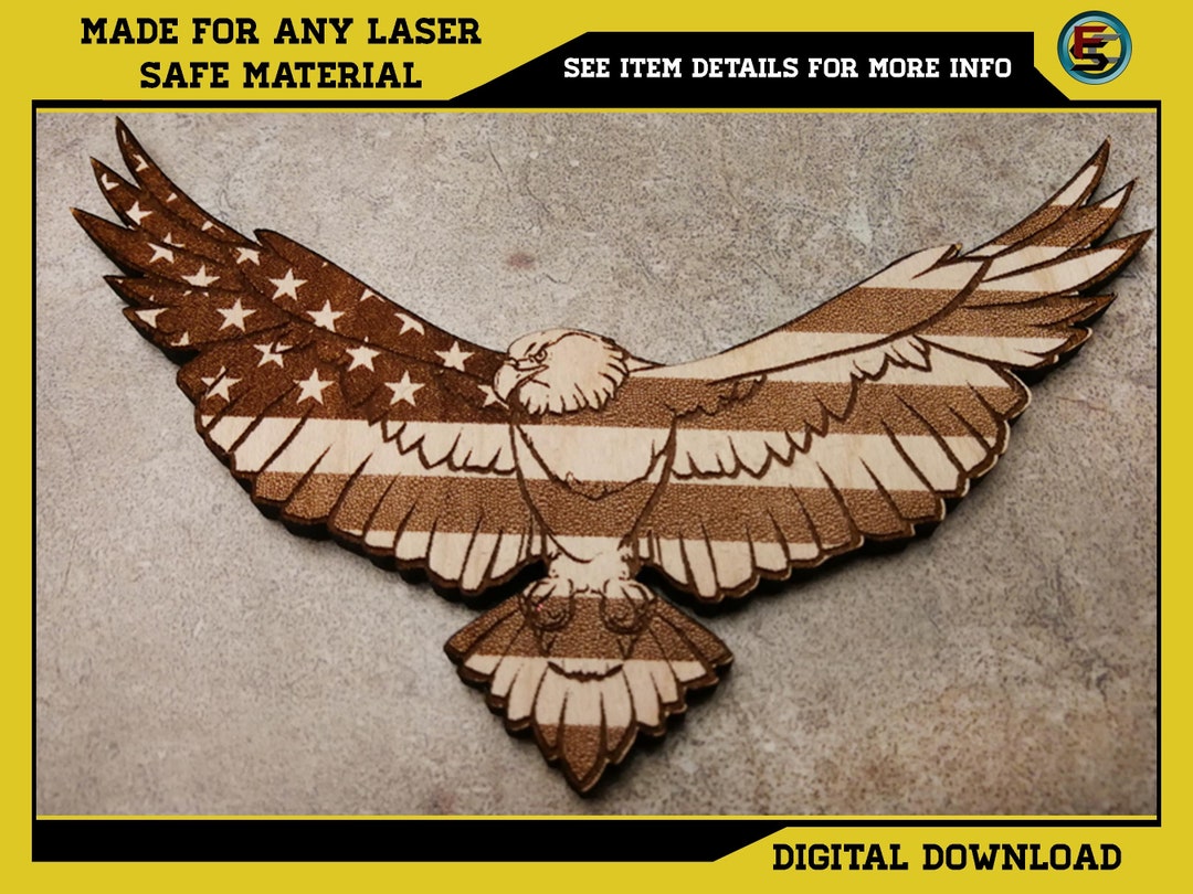 Faded Eagle SVG Ai Laser Cut Files INSTANT DOWNLOAD - Etsy