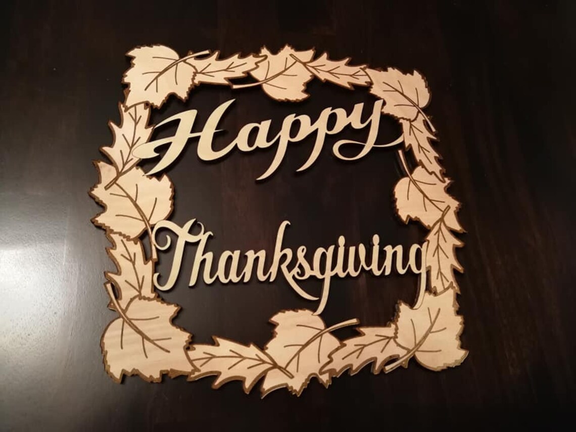 Thanksgiving Day Wreath SVG + Ai Laser Cut Files -- INSTANT DOWNLOAD - Etsy