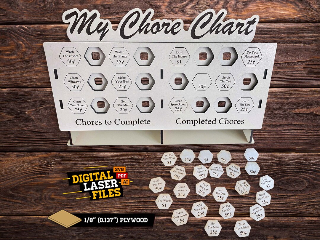 My Chore Chart SVG + Ai Laser Cut Files -- INSTANT DOWNLOAD - Etsy