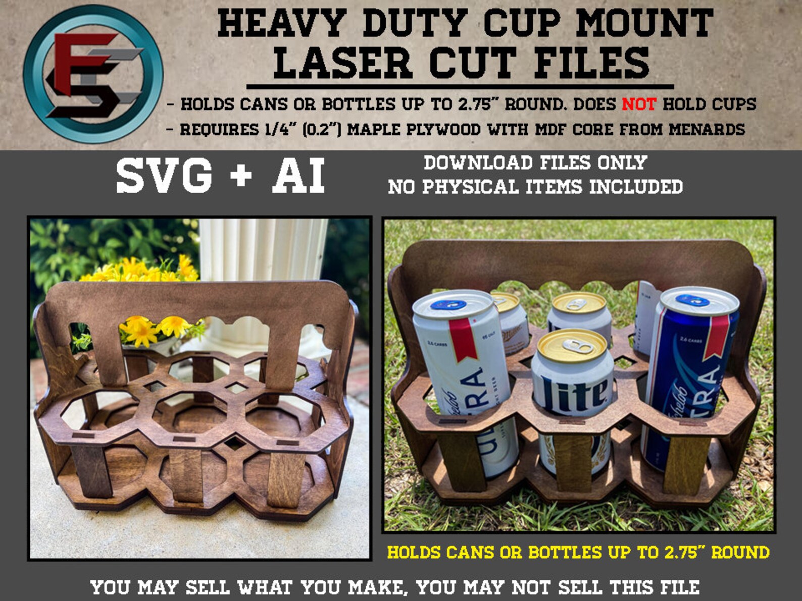 Heavy Duty Six Pack SVG Ai Laser Cut Files INSTANT - Etsy