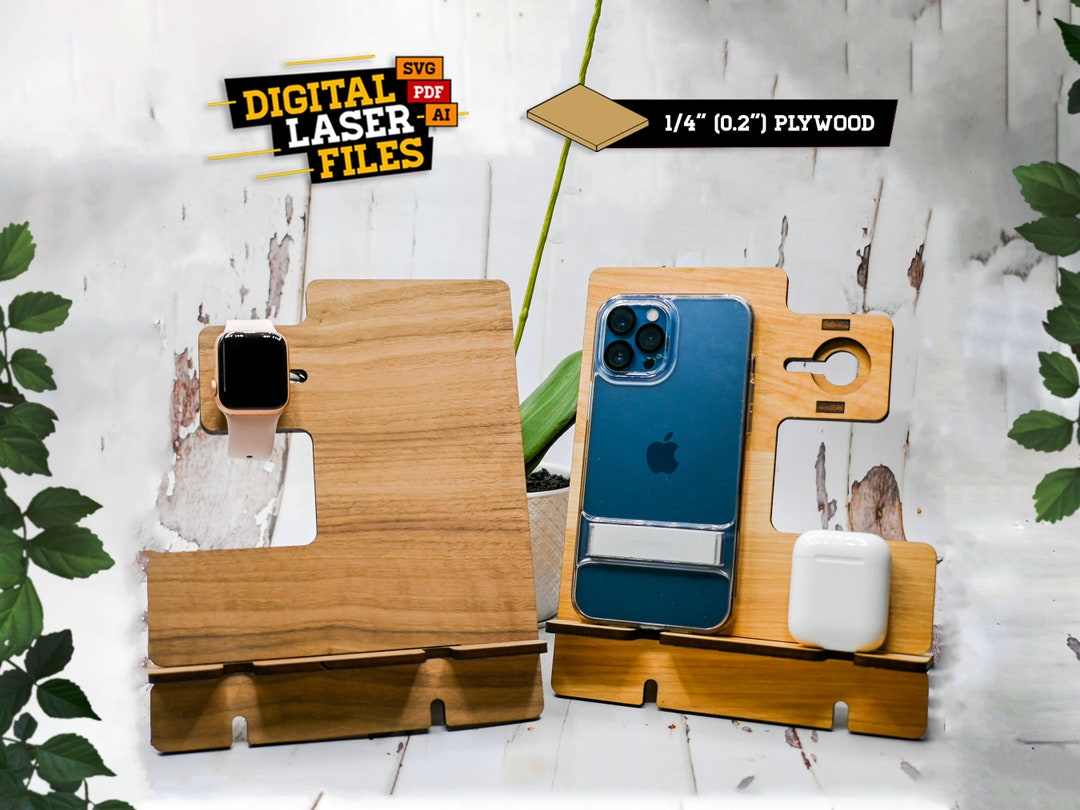 3 in 1 iPhone Stand SVG + Ai Laser Cut Files -- INSTANT DOWNLOAD - Etsy