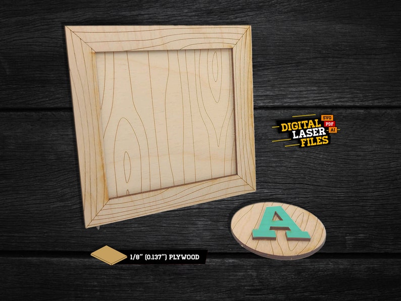 Square False Wood Score Sign SVG + Ai Laser Cut Files -- INSTANT ...