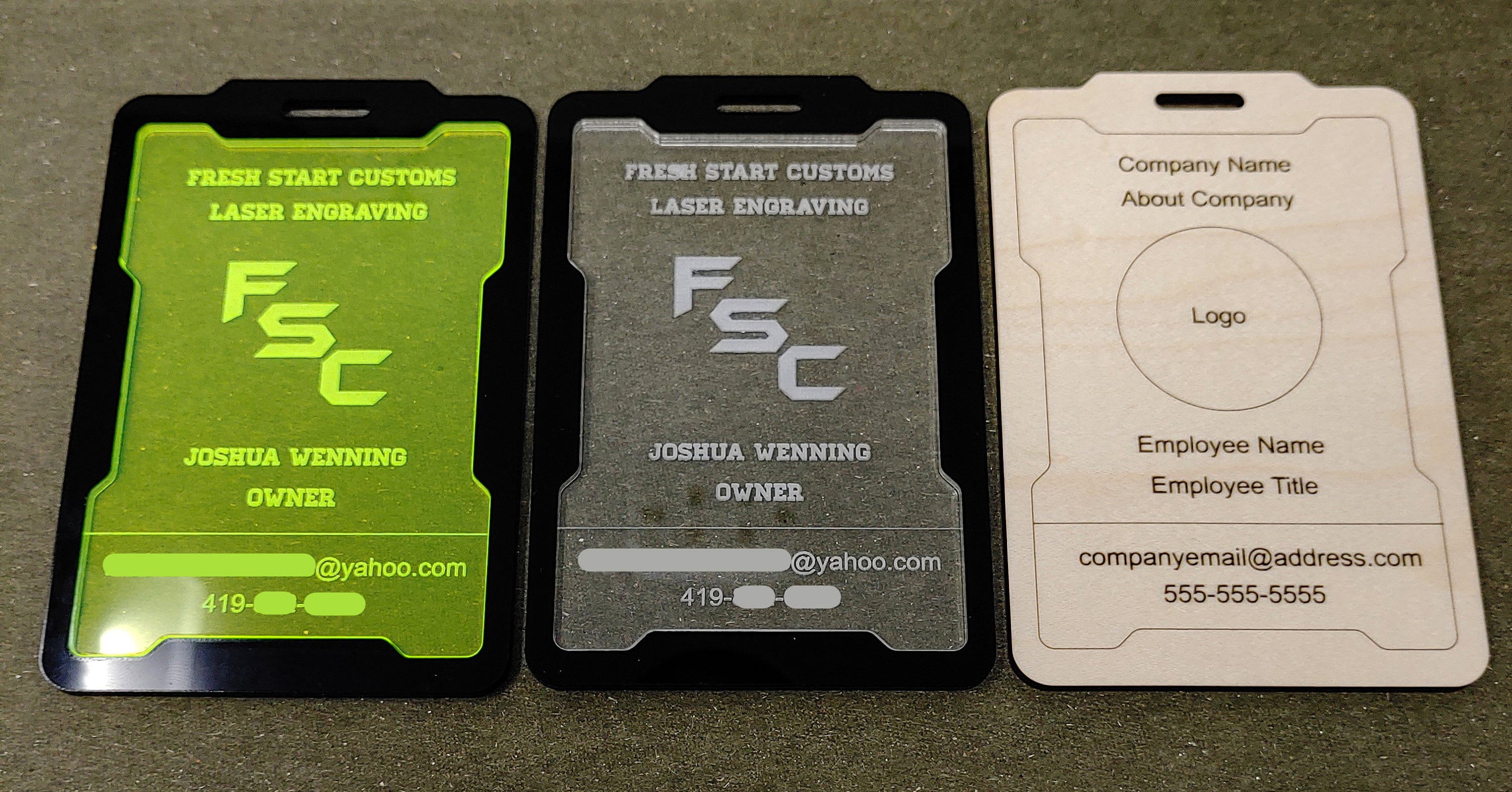 ID Badges svg Ai Laser Cut Files INSTANT DOWNLOAD | Etsy