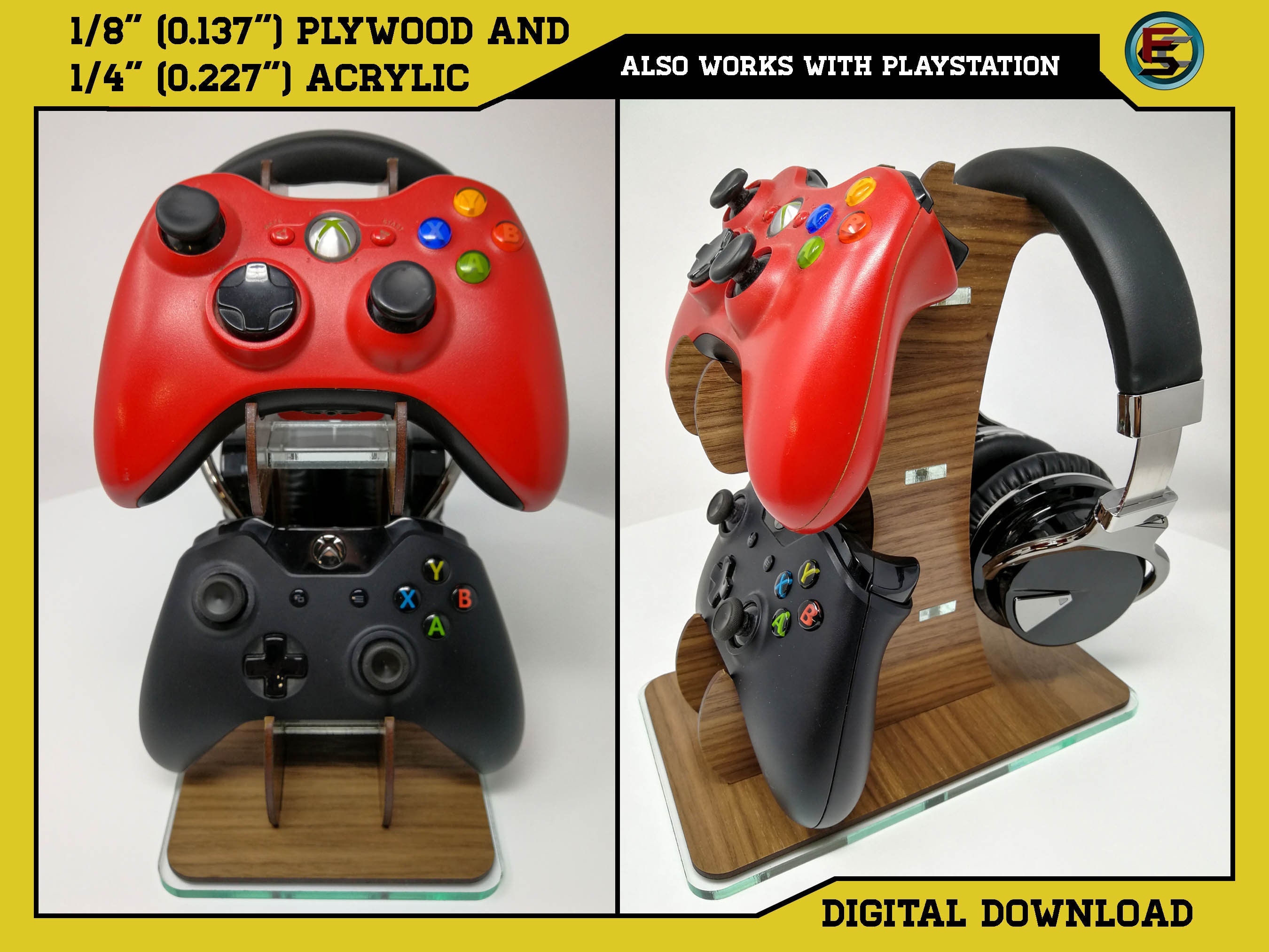 Xbox Gaming Stand SVG Ai Laser Cut Files INSTANT DOWNLOAD - Etsy