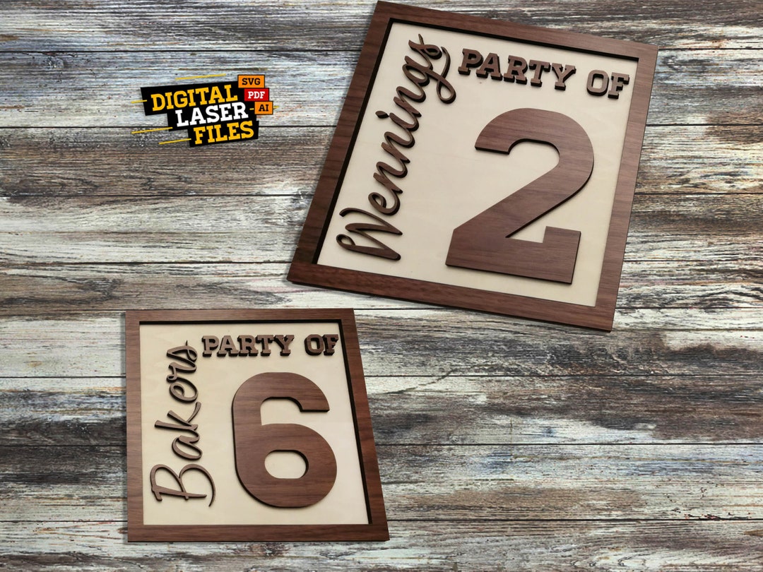 Party of Sign SVG + Ai Laser Cut Files -- INSTANT DOWNLOAD - Etsy