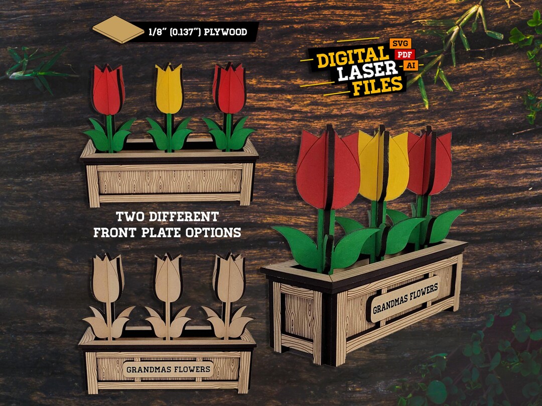 Mini Flower Garden SVG + Ai Laser Cut Files -- INSTANT DOWNLOAD - Etsy