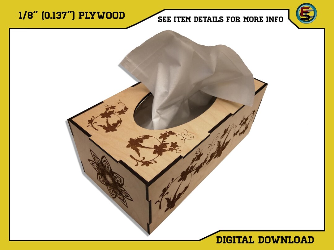 Tissue Box Cover SVG Ai Laser Cut Files INSTANT DOWNLOAD - Etsy