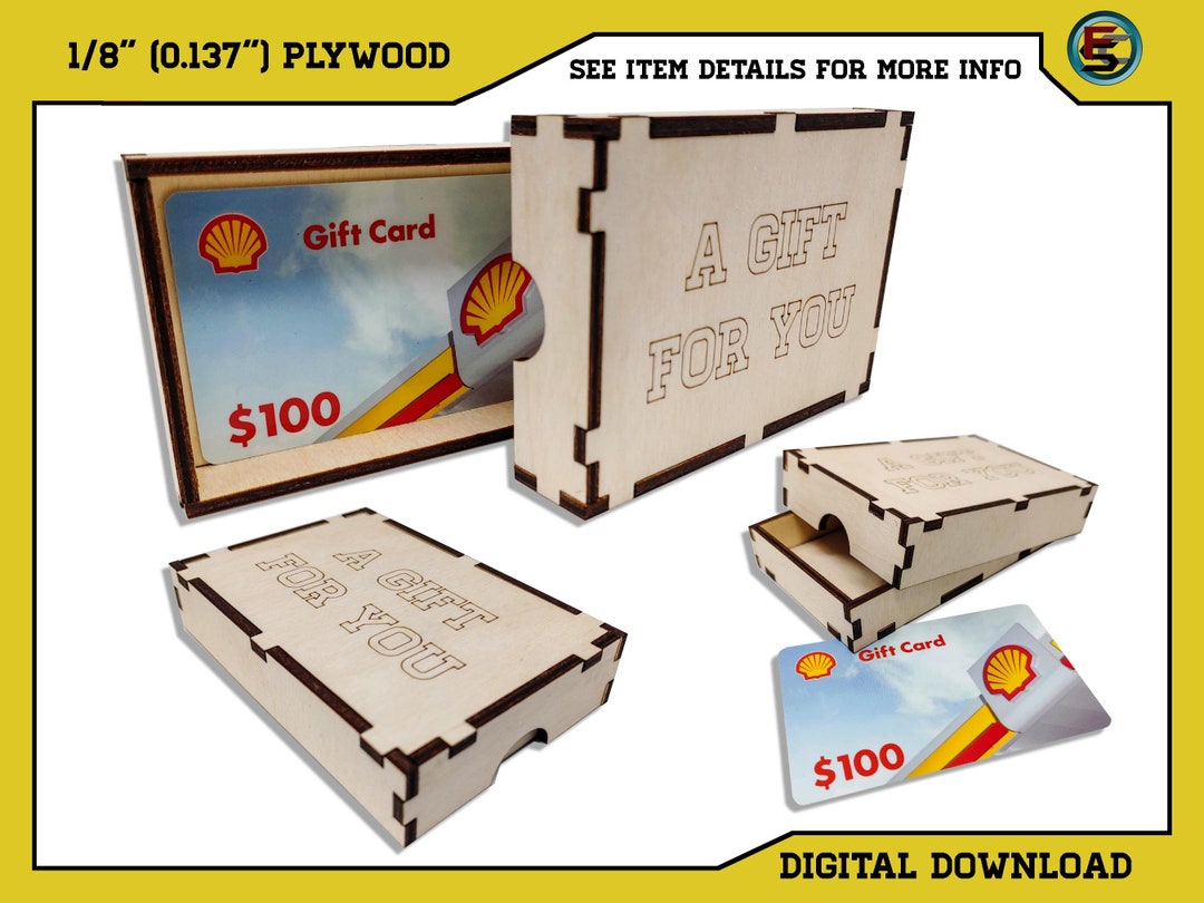 Gift Card Box SVG Ai Laser Cut Files INSTANT DOWNLOAD - Etsy
