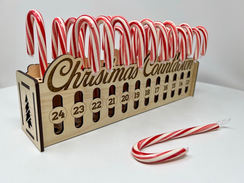 Candy Cane Christmas Countdown Svg Ai Laser Cut Files Etsy