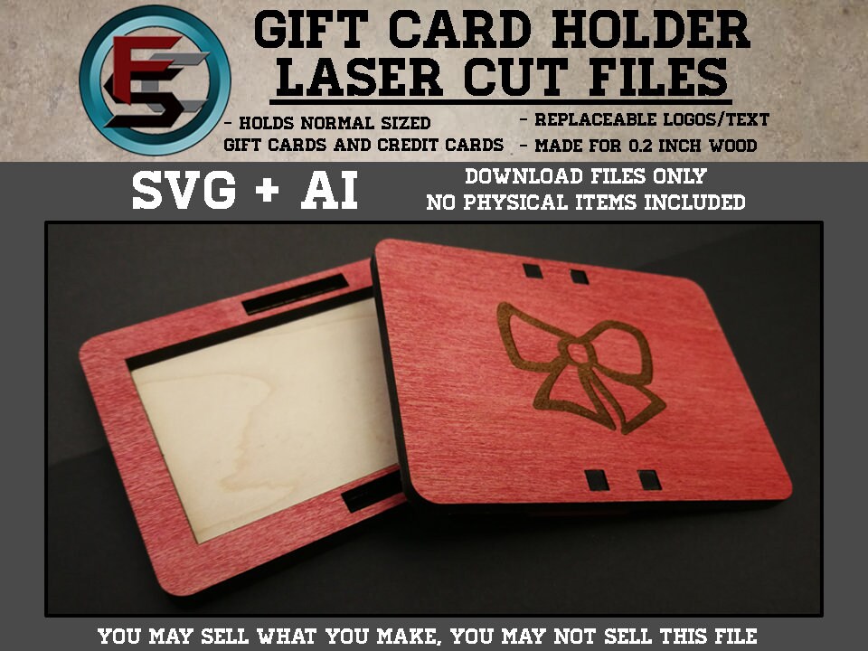 Gift Card Holder SVG + Ai Laser Cut Files -- INSTANT DOWNLOAD - Etsy