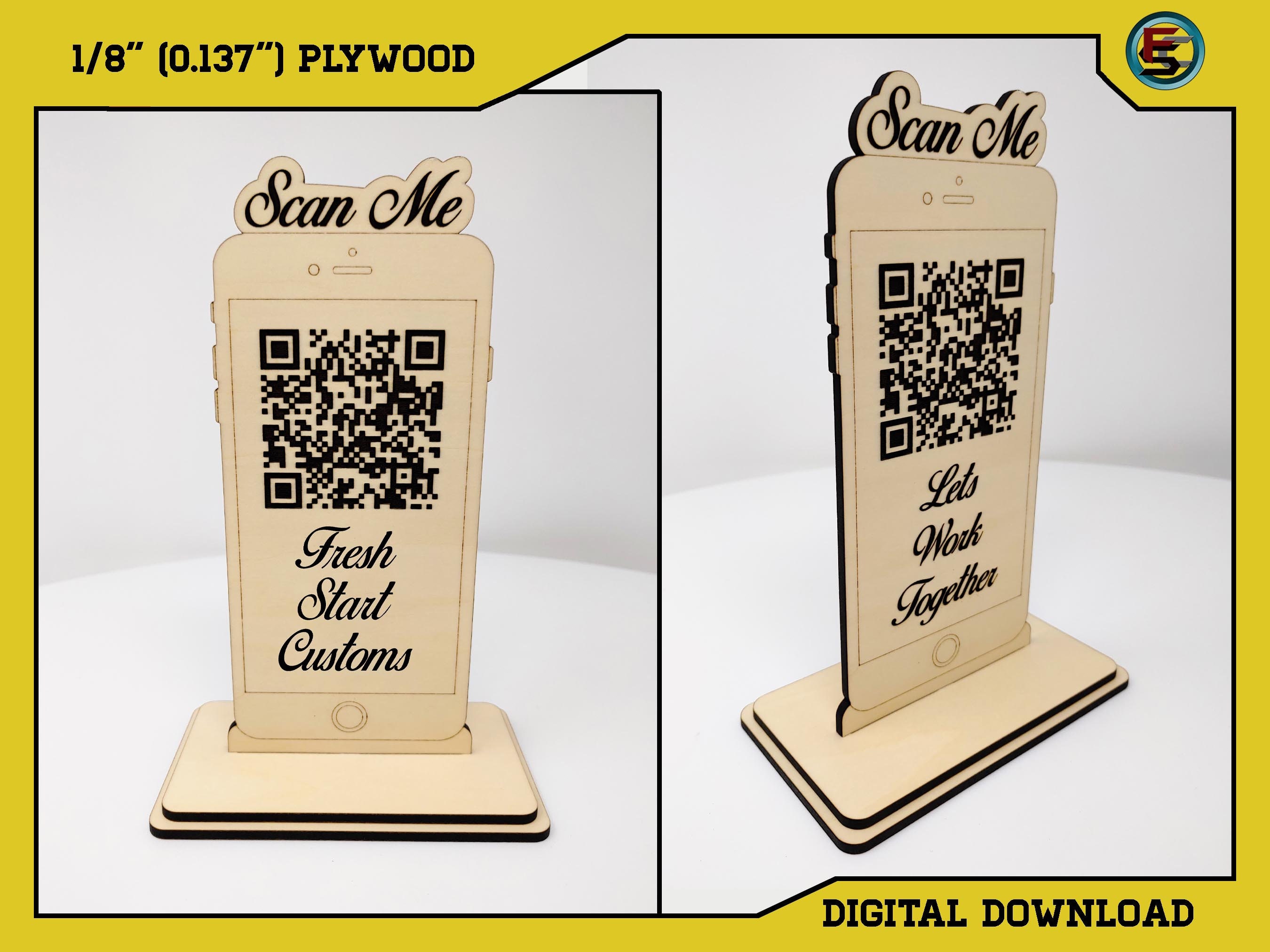 Scan Me Display SVG + Ai Laser Cut Files -- INSTANT DOWNLOAD - Etsy UK