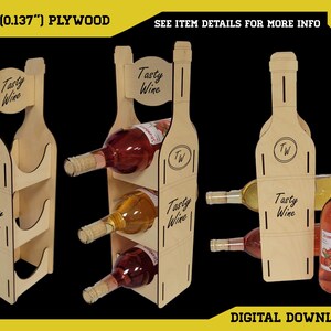 Bottle Shaped Wine Rack SVG + Ai Laser Cut Files -- INSTANT DOWNLOAD - Etsy