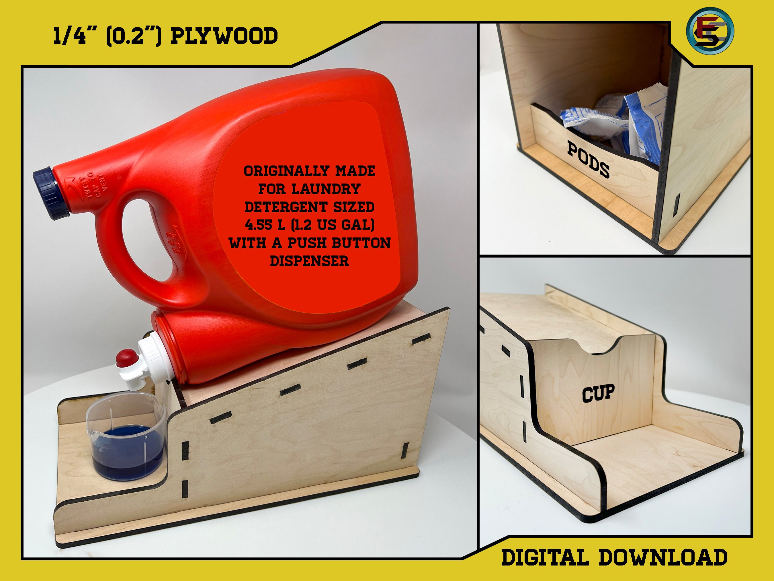 Laundry Detergent Holder SVG Ai Laser Cut Files INSTANT - Etsy Canada