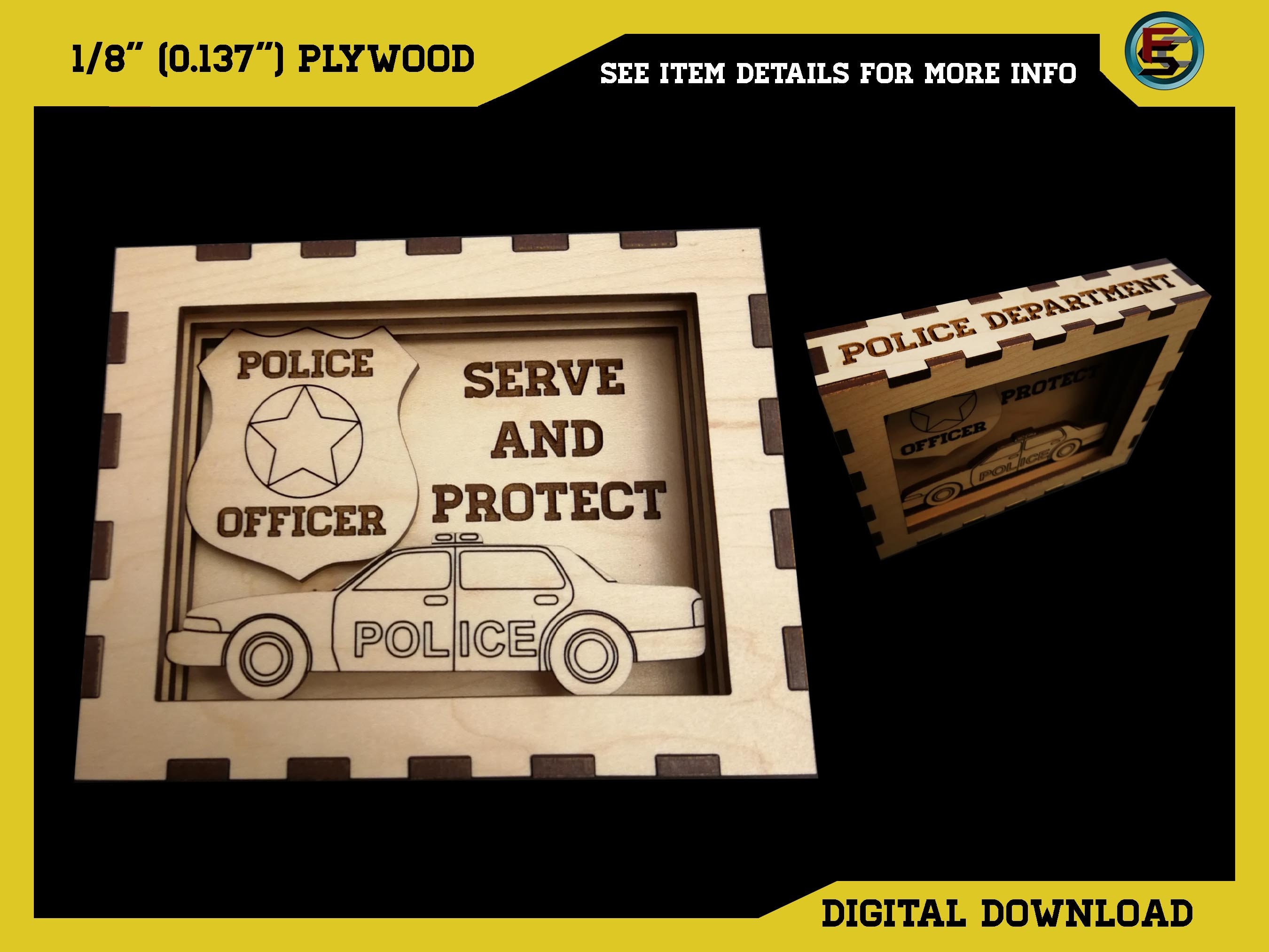 Police Department Box SVG Ai Laser Cut Files INSTANT - Etsy