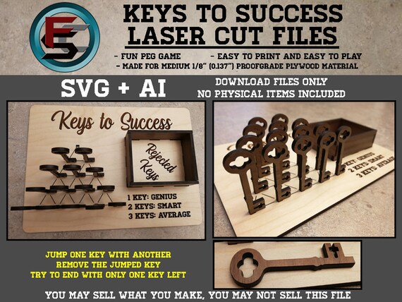 Keys to Success Game SVG Ai Laser Cut Files INSTANT | Etsy Canada