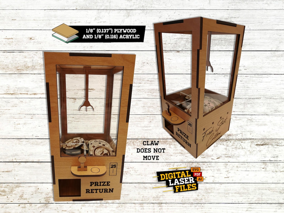 Arcade Claw Machine SVG + Ai Laser Cut Files -- INSTANT DOWNLOAD - Etsy