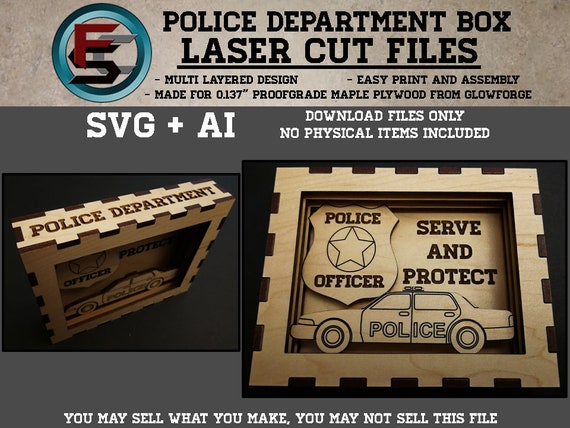 Police Department Box SVG Ai Laser Cut Files INSTANT - Etsy Ireland
