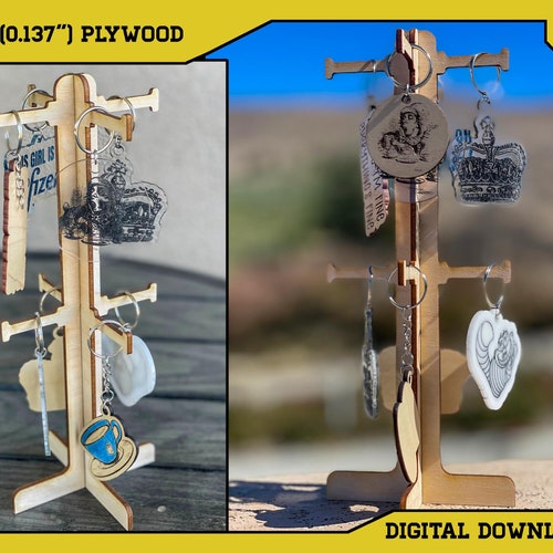 3 Tier Keychain Stand SVG Ai Laser Cut Files INSTANT - Etsy