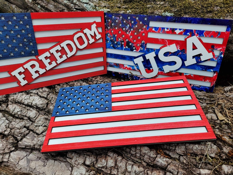 Layered Flags 3 Pack SVG + Ai Laser Cut Files -- INSTANT DOWNLOAD - Etsy