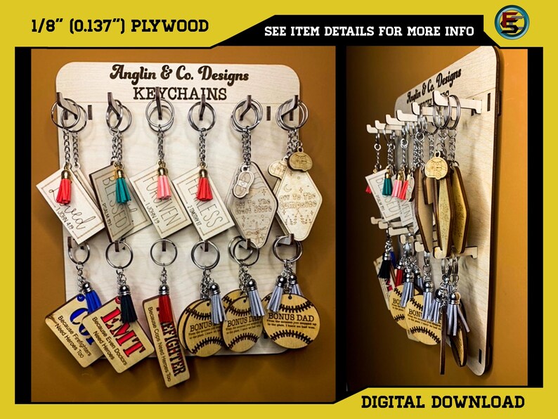 Large Wall Hanging Keychain Display SVG Ai Laser Cut Files - Etsy