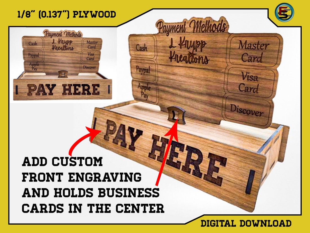 Raised Payment Stand SVG Ai Laser Cut Files INSTANT - Etsy