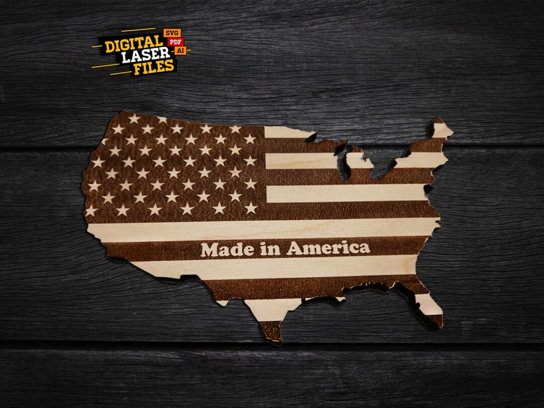 Made in America SVG + Ai Laser Cut Files -- INSTANT DOWNLOAD - Etsy