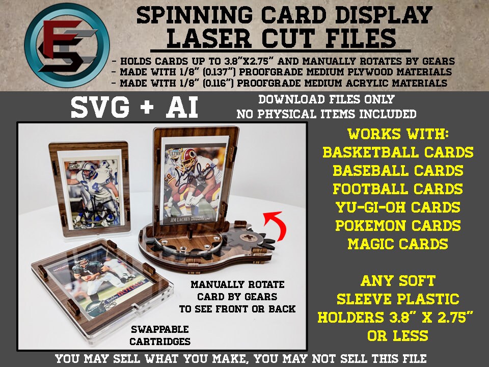 Spinning Card Display SVG Ai Laser Cut Files INSTANT - Etsy UK