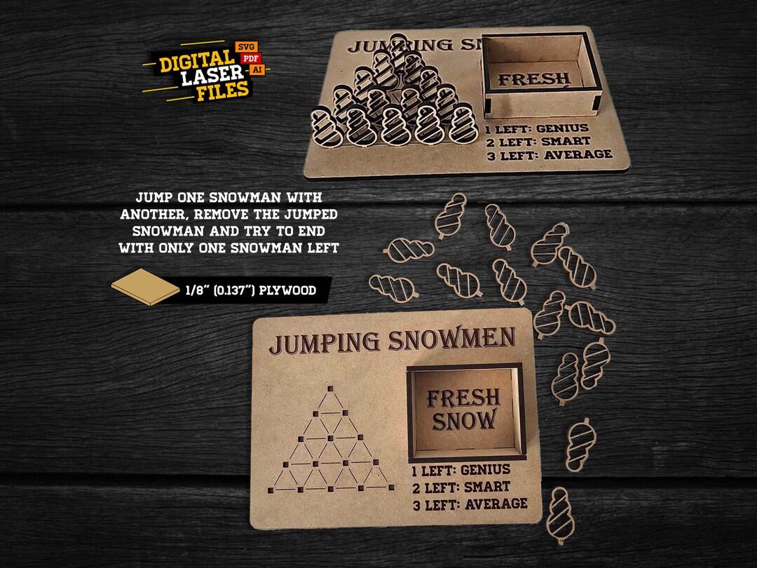 Jumping Snowmen Game SVG + Ai Laser Cut Files -- INSTANT DOWNLOAD - Etsy