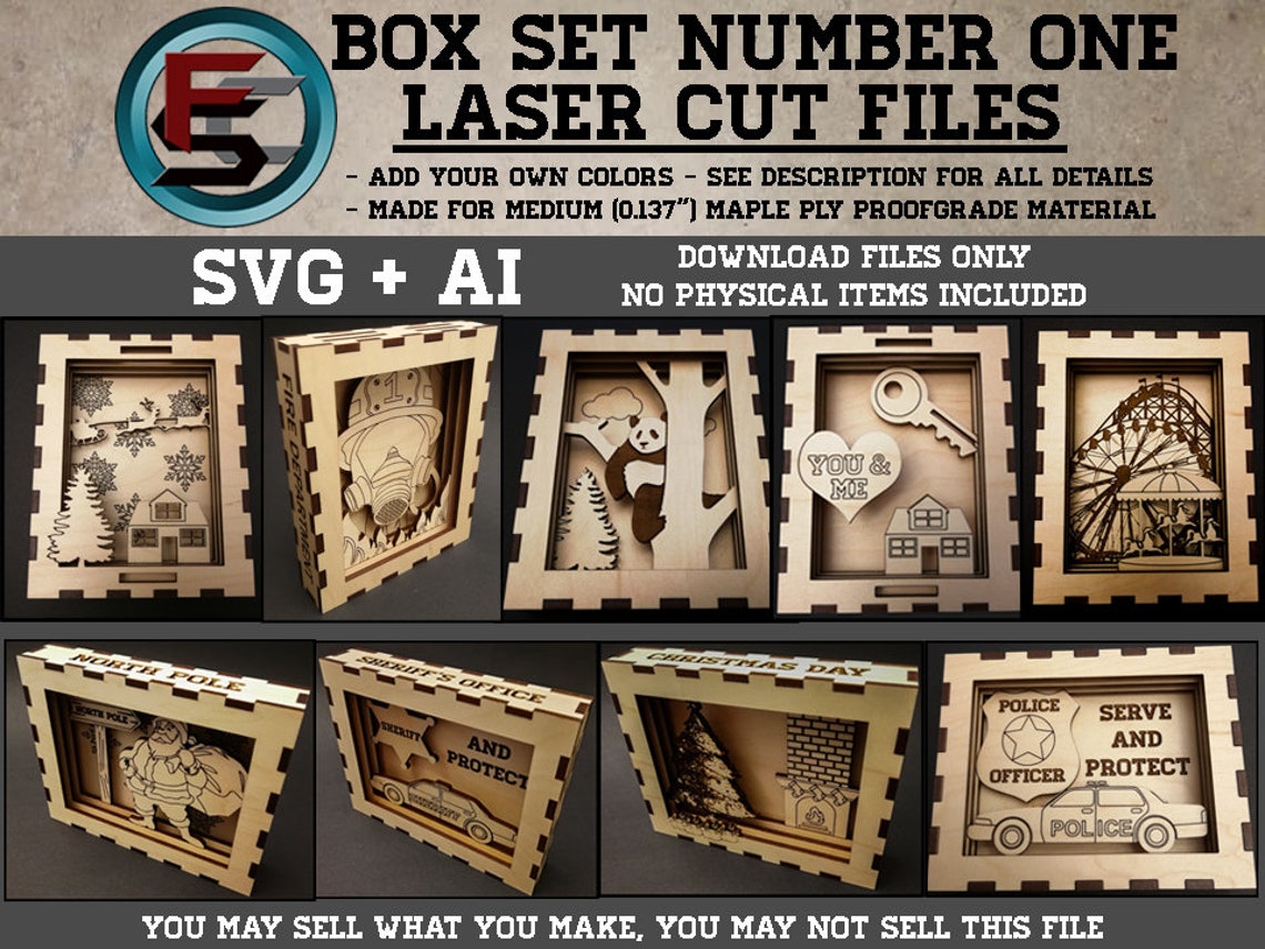 Box Set Number One SVG Ai Laser Cut Files INSTANT - Etsy