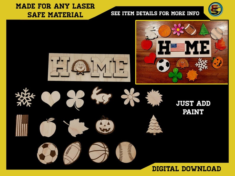Home Sign SVG Ai Laser Cut Files INSTANT DOWNLOAD - Etsy