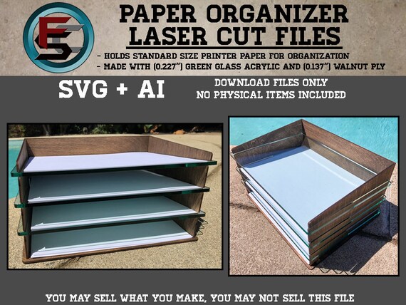 Paper Organizer SVG Ai Laser Cut Files INSTANT DOWNLOAD - Etsy Australia