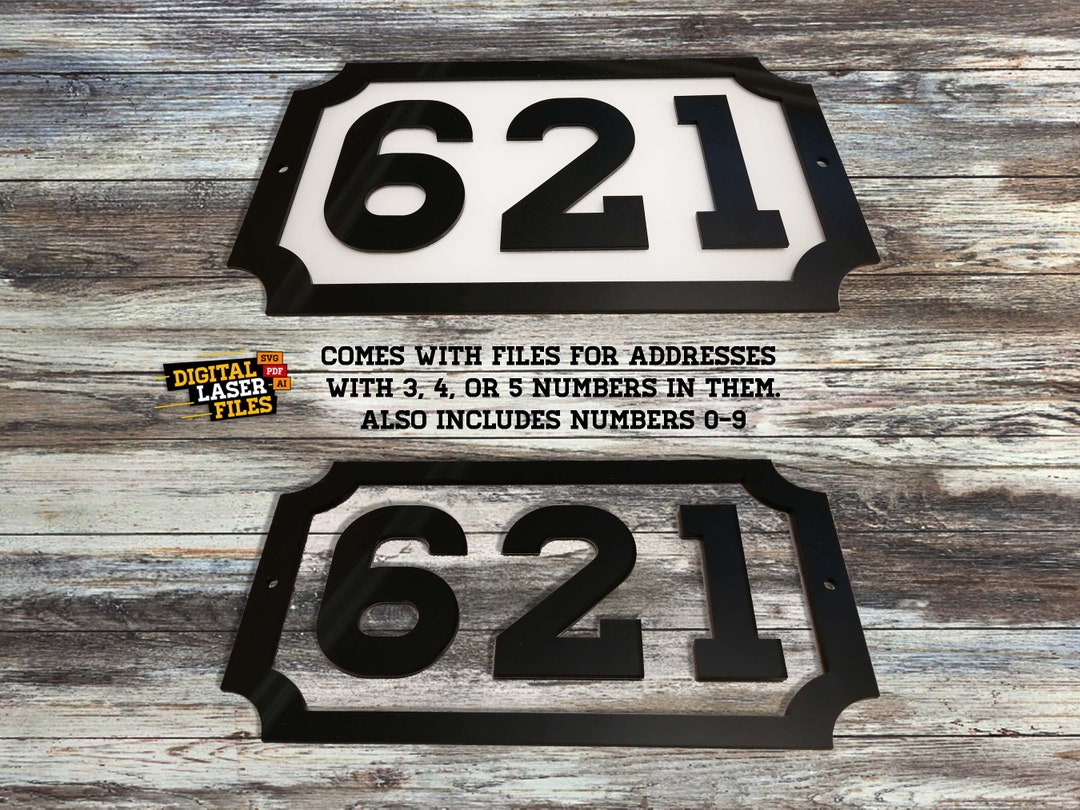House Address Sign Svg + Ai Laser Cut Files -- INSTANT DOWNLOAD - Etsy