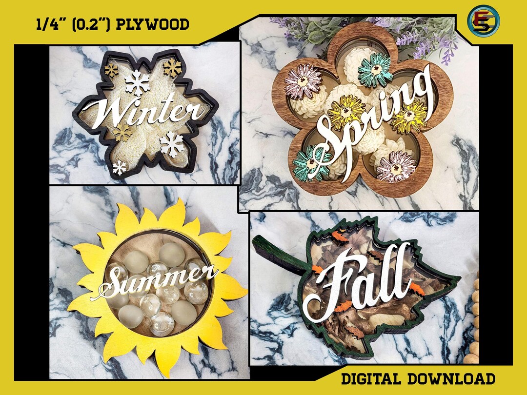 Four Seasons SVG Ai Laser Cut Files DESCARGA INSTANTÁNEA - Etsy México