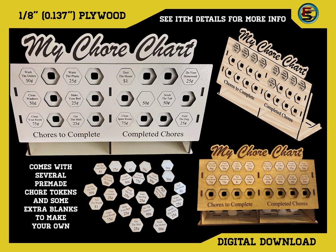 My Chore Chart SVG Ai Laser Cut Files INSTANT DOWNLOAD - Etsy