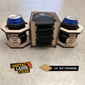 Drink and Sleeve Caddy SVG + Ai Laser Cut Files -- INSTANT DOWNLOAD - Etsy