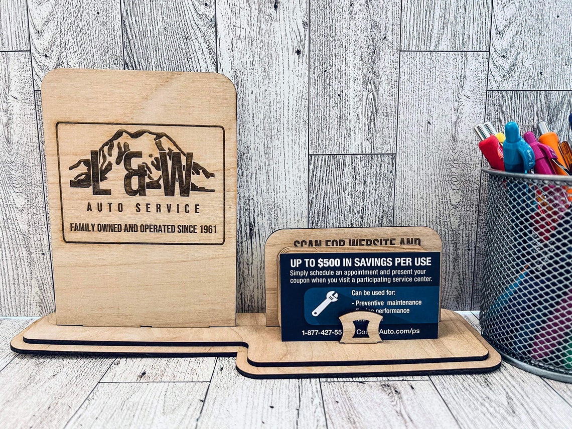 Split Business Card and Services Display SVG Ai Laser Cut | Etsy