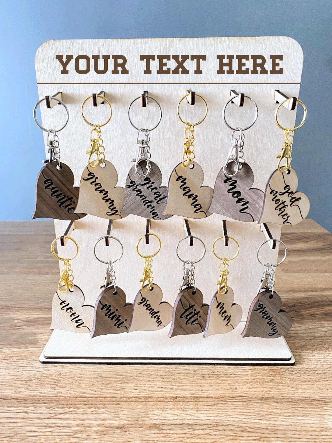 Double Keychain Stand SVG Ai Laser Cut Files INSTANT - Etsy Canada