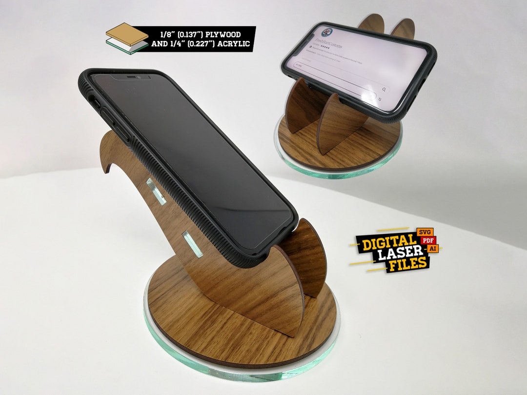 S-hook Phone Stand SVG + Ai Laser Cut Files -- INSTANT DOWNLOAD - Etsy