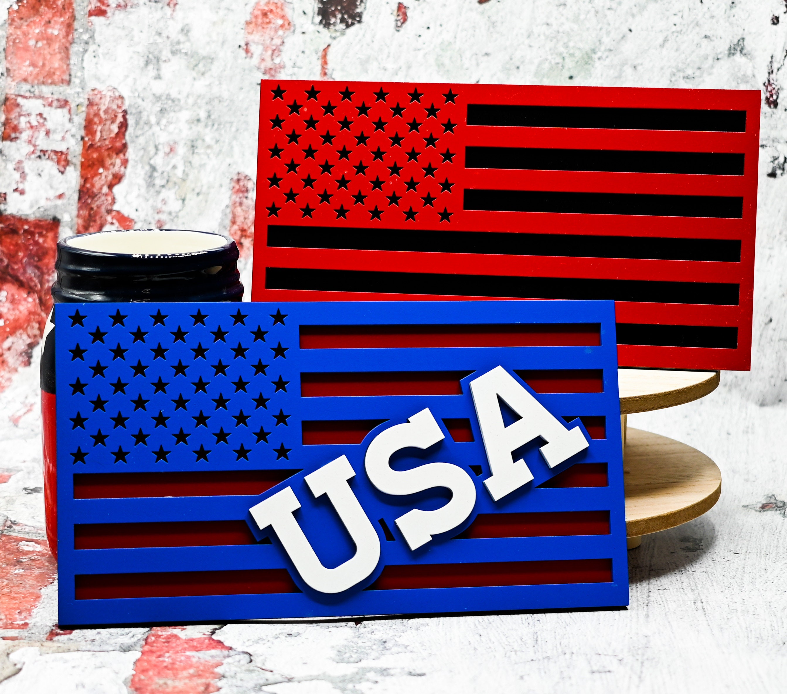 Layered Flags 3 Pack SVG + Ai Laser Cut Files -- INSTANT DOWNLOAD - Etsy