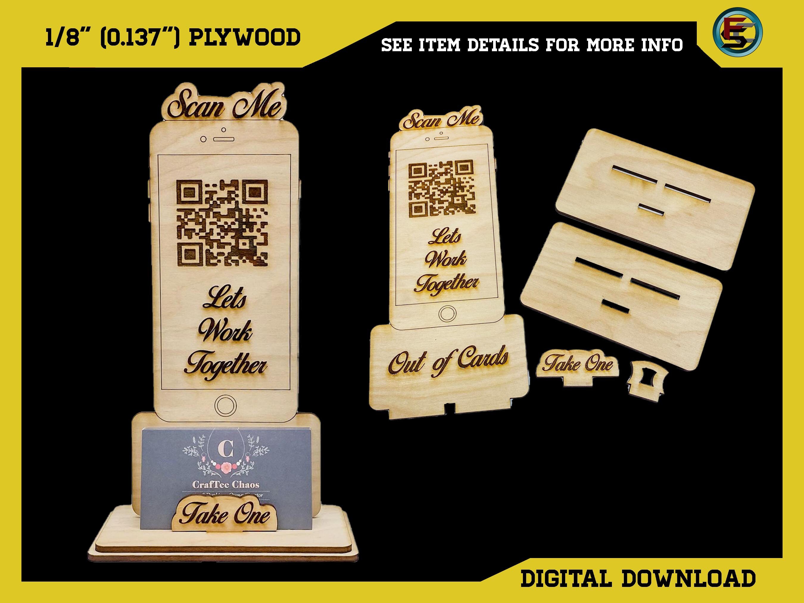 Scan Me Stand With Card Holder SVG Ai Laser Cut Files - Etsy