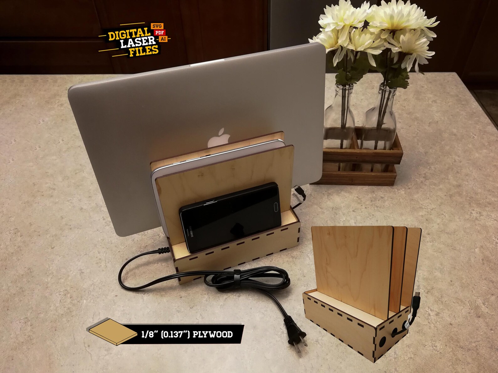 Charging Station SVG + Ai Laser Cut Files -- INSTANT DOWNLOAD - Etsy