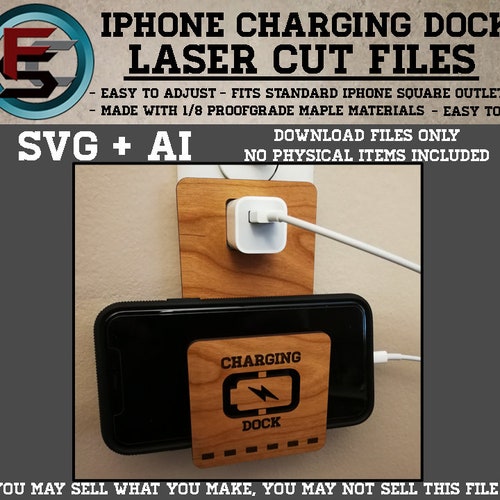 Iphone Charging Dock SVG Ai Laser Cut Files INSTANT - Etsy