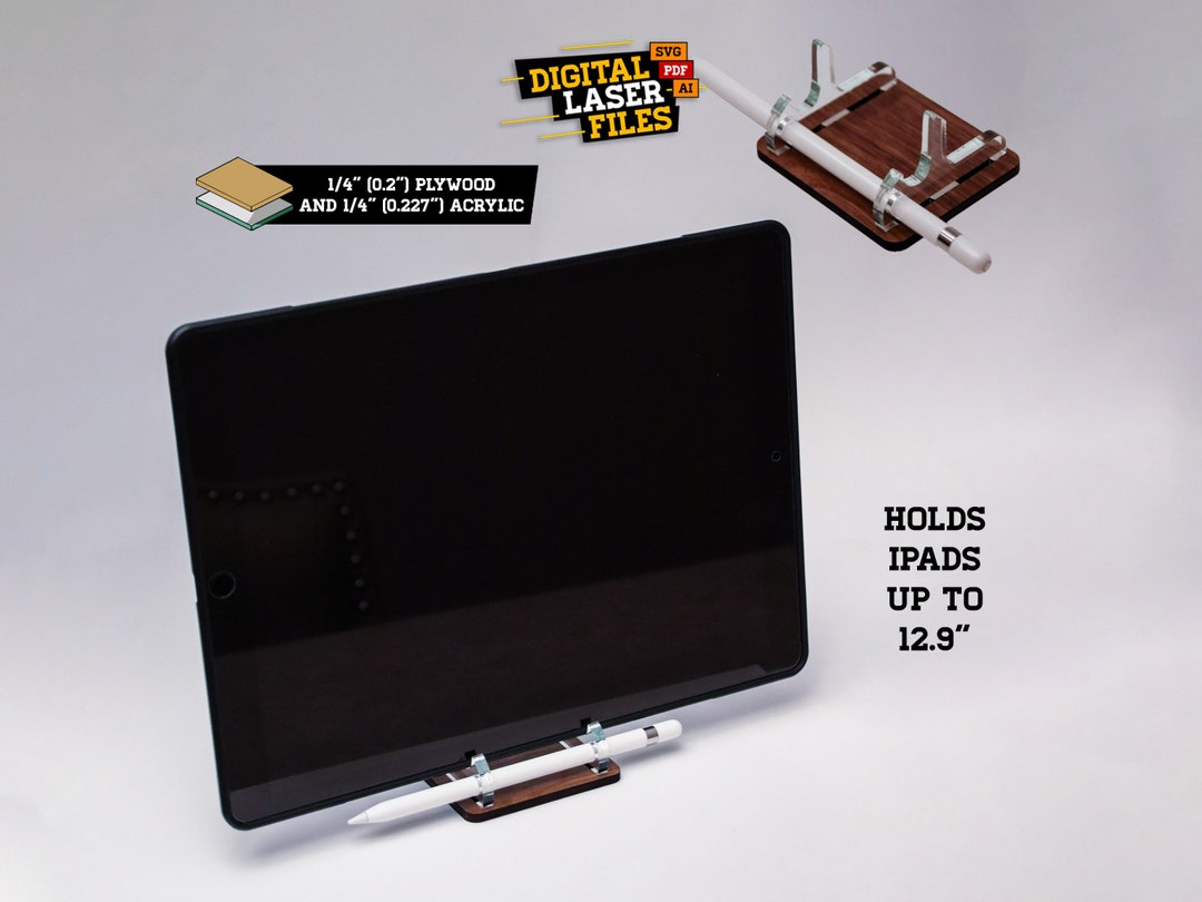 Floating iPad Stand SVG + Ai Laser Cut Files -- INSTANT DOWNLOAD - Etsy