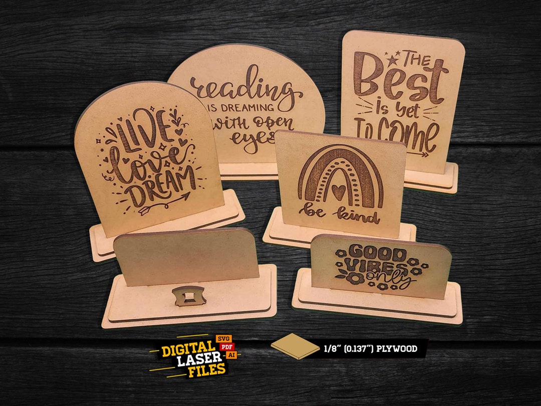 Stand up Display Pack of 6 SVG + Ai Laser Cut Files -- INSTANT DOWNLOAD ...