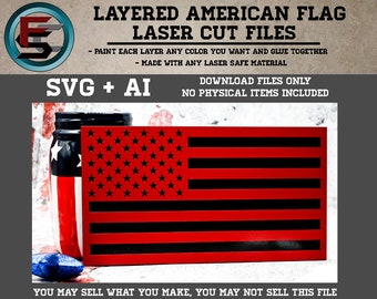 Laser Cut American Flag - Etsy
