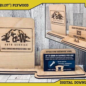 Split Business Card and Services Display SVG + Ai Laser Cut Files ...