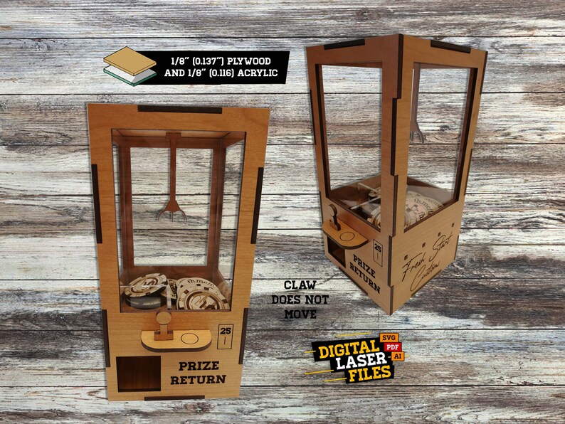Arcade Claw Machine SVG + Ai Laser Cut Files -- INSTANT DOWNLOAD - Etsy