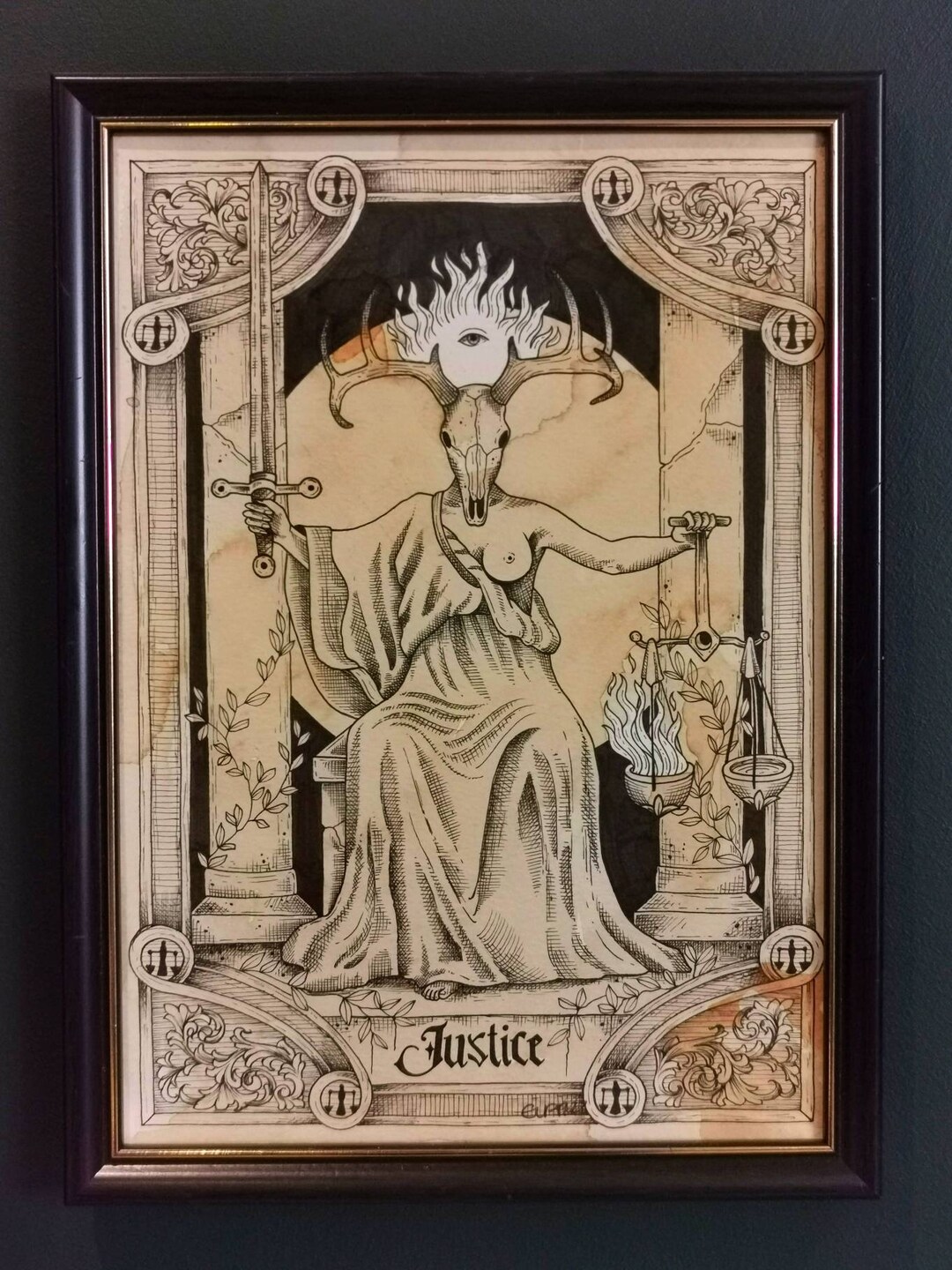 Justice Tarot Card A4 Print - Etsy