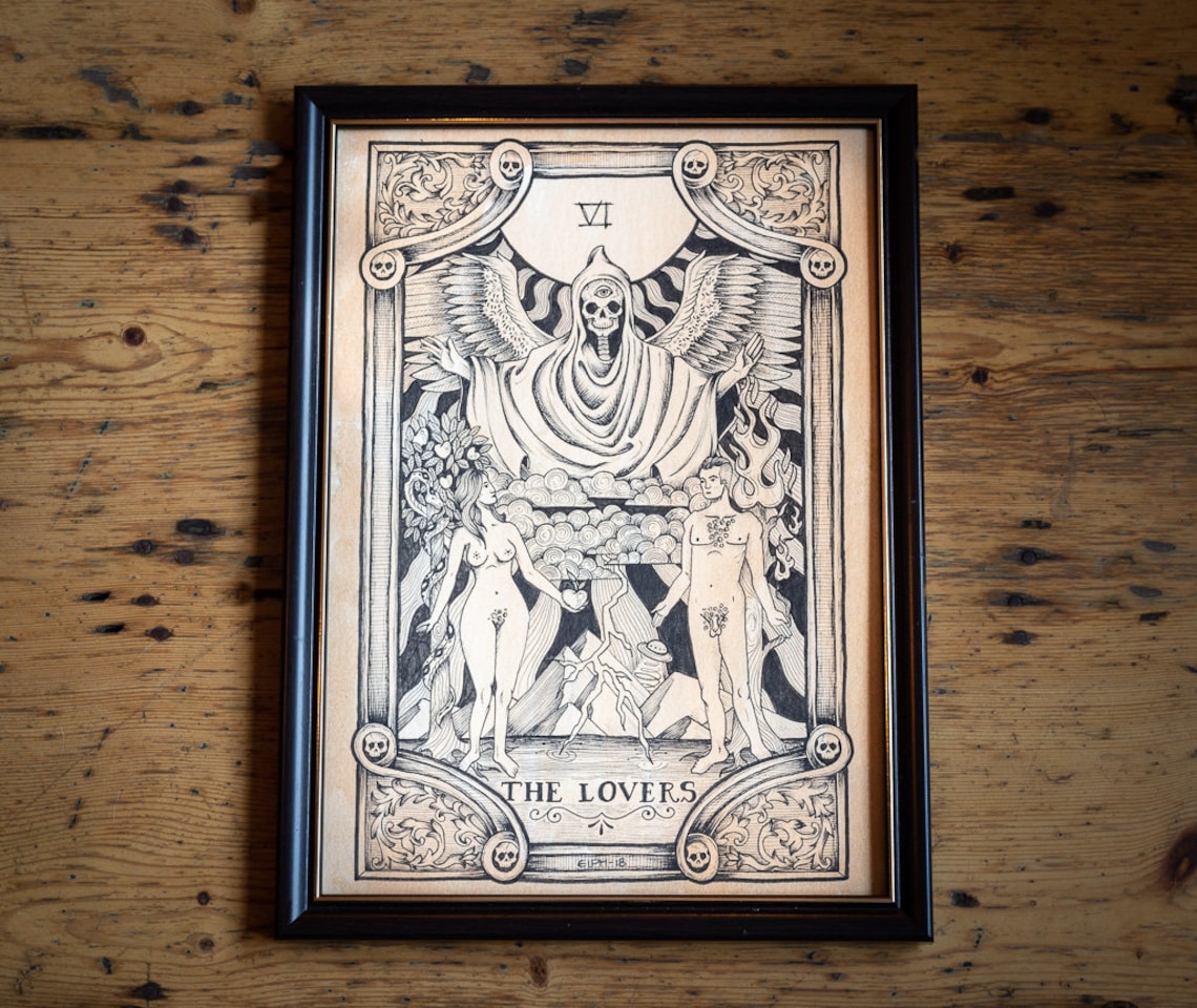 The Lovers Tarot Card A4 Print | Etsy